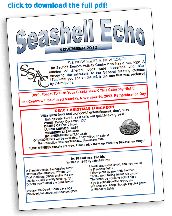 Seashell Echo November 2013 – Sechelt Activity Centre