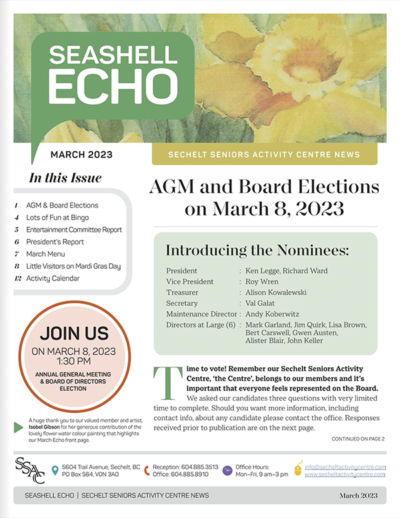 Seashell Echo – Sechelt Activity Centre
