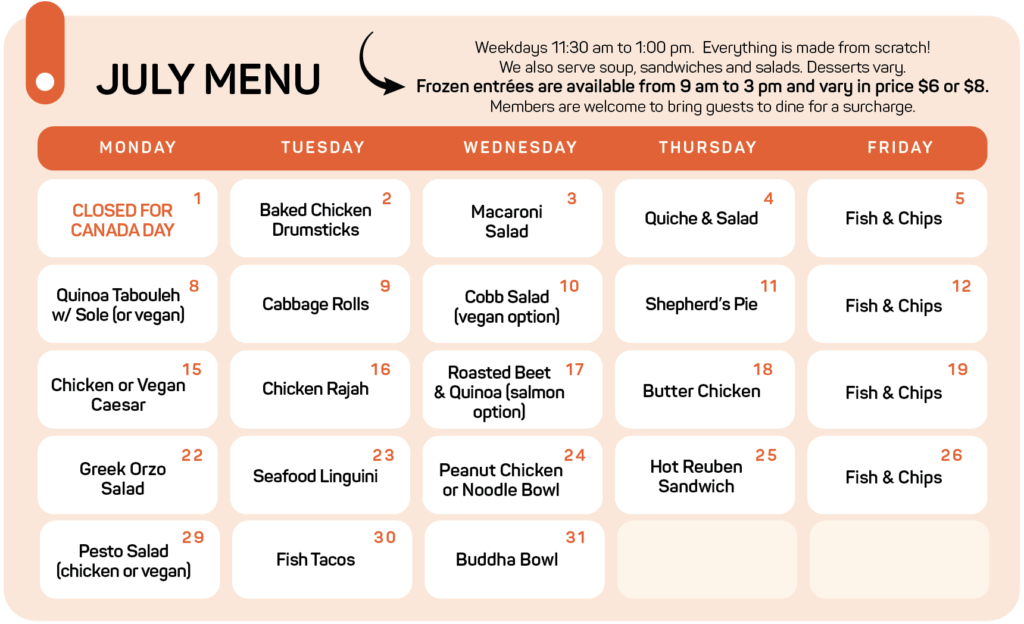 Lunch at the Centre – Sechelt Activity Centre