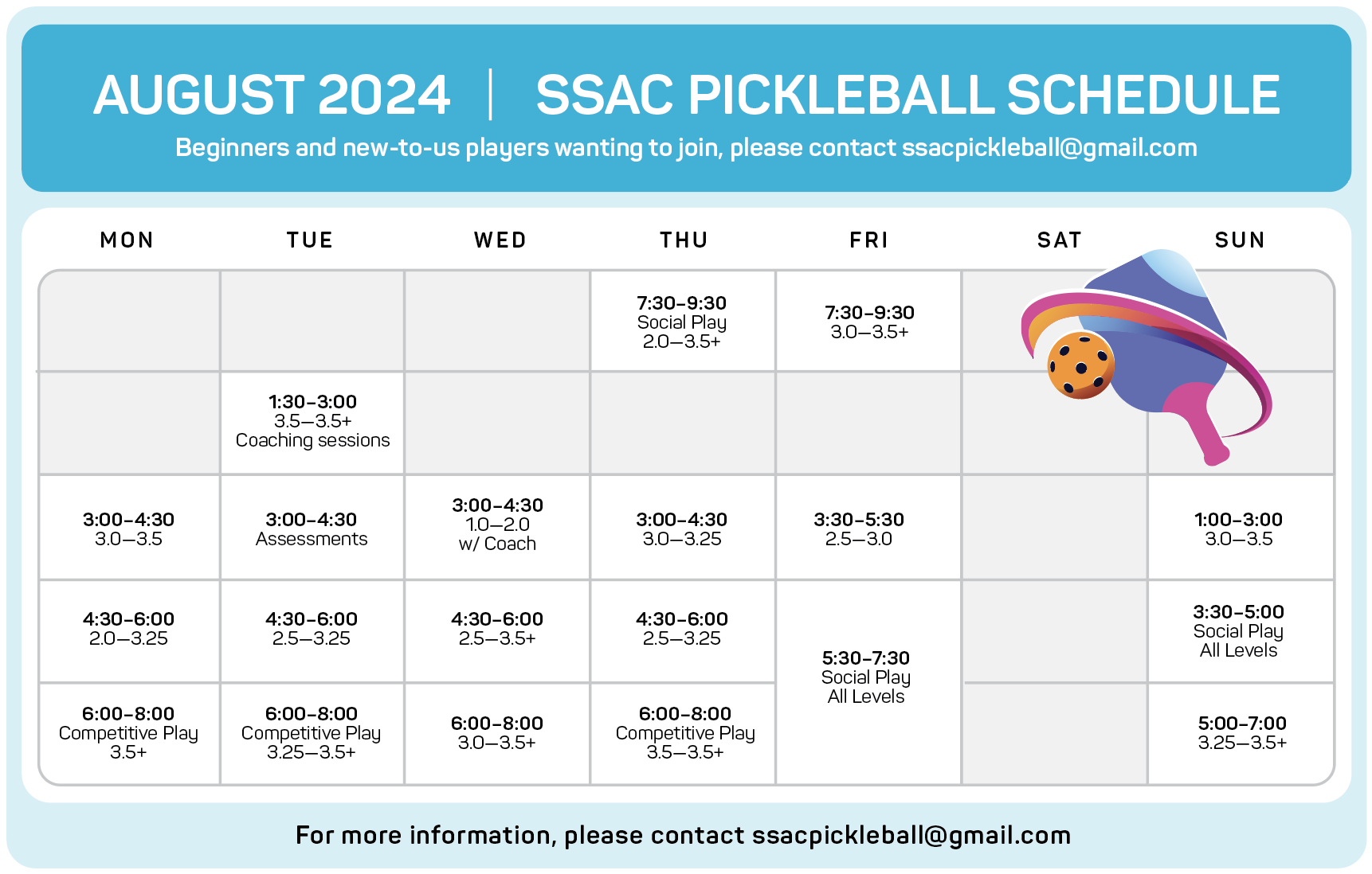 Activity Schedule – Sechelt Activity Centre
