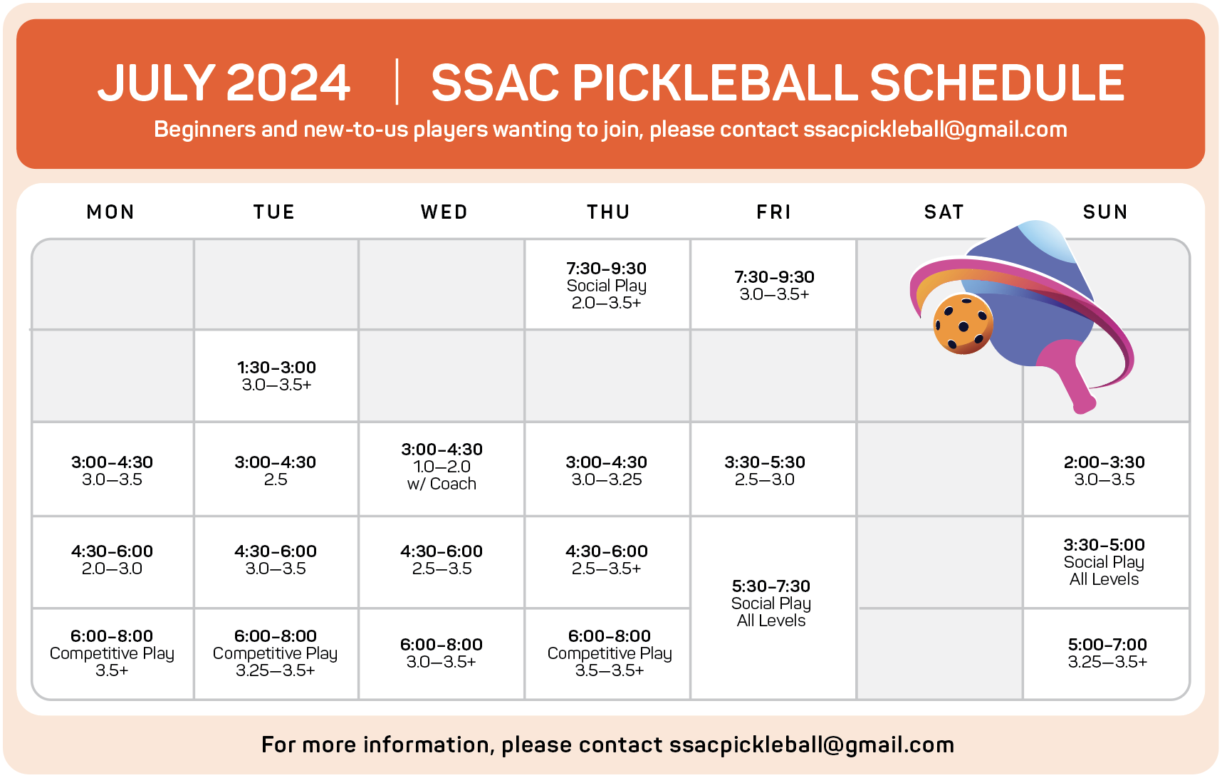 Activity Schedule – Sechelt Activity Centre