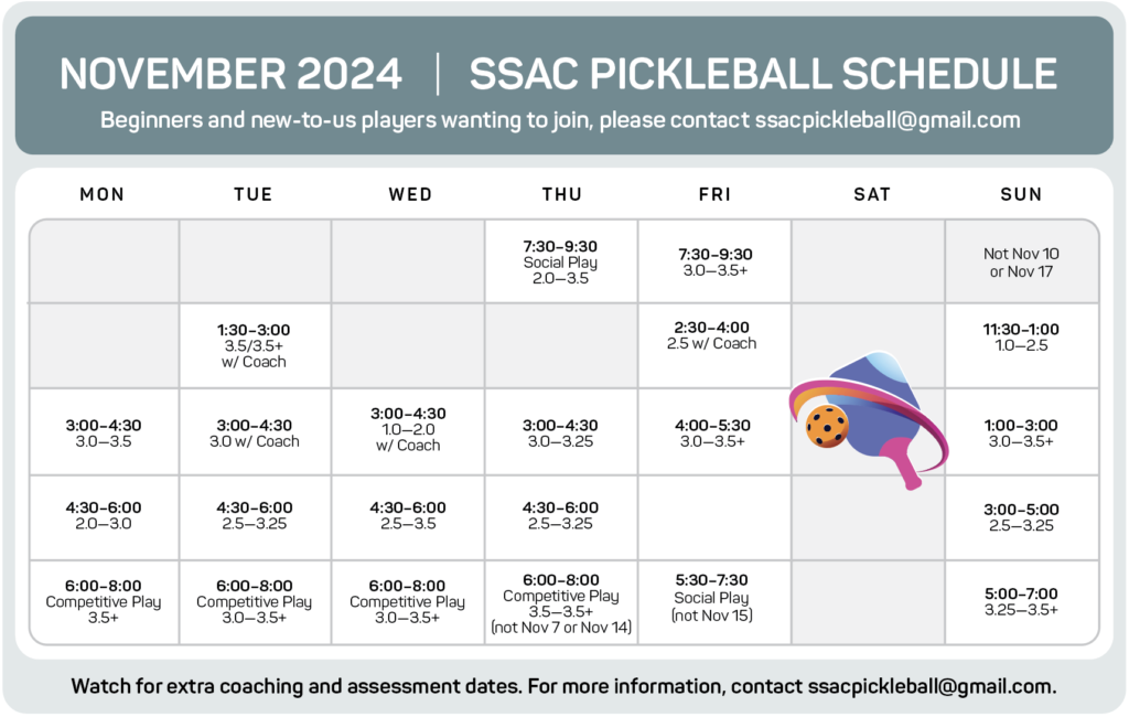 Activity Schedule – Sechelt Activity Centre